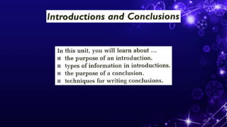 Week 10 Introductions Conclusions.pptx | Undergraduate Education ...
