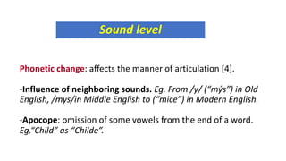 Week 10 lin321 types of language change | PDF