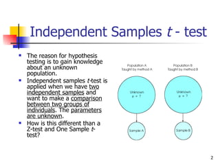 T Test For Two Independent Samples | PPT