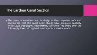 Sediment Transport • The Earthen Canal Section • Lined Canals & Its ...