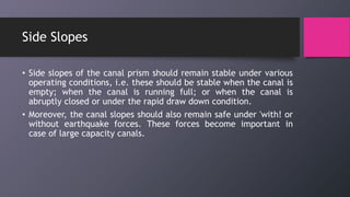 Sediment Transport • The Earthen Canal Section • Lined Canals & Its ...