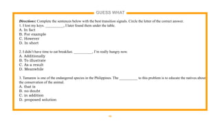 Grammatical Signals Week 1 Grade 8 4th Quarter | PPT