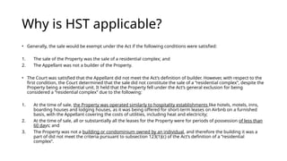 New HST liability for landlords using Airbnb | PPTX