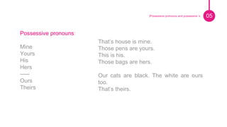 Week 11 possessive pronouns possesive 's | PPTX