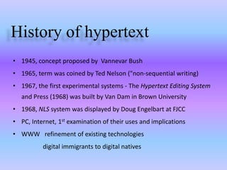 Hypertext,literature and reading | PPTX