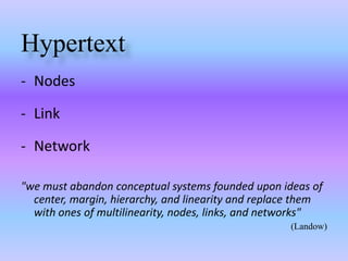 Hypertext,literature and reading | PPTX