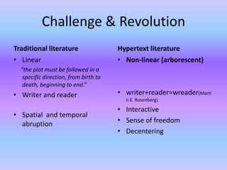 Hypertext,literature and reading | PPTX