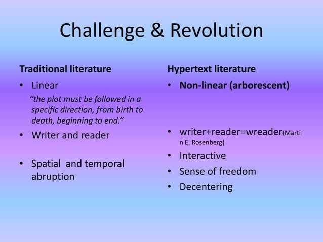 Hypertext,literature and reading | PPTX