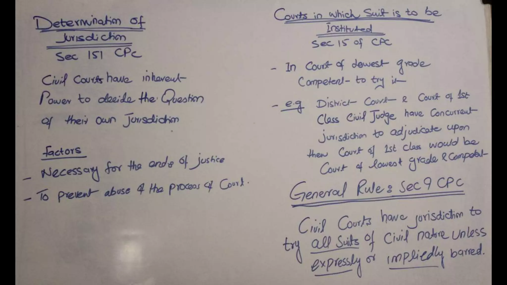 Jurisdiction of Civil Courts & Jurisdictional Bars by Sehrish Saba Raja ...