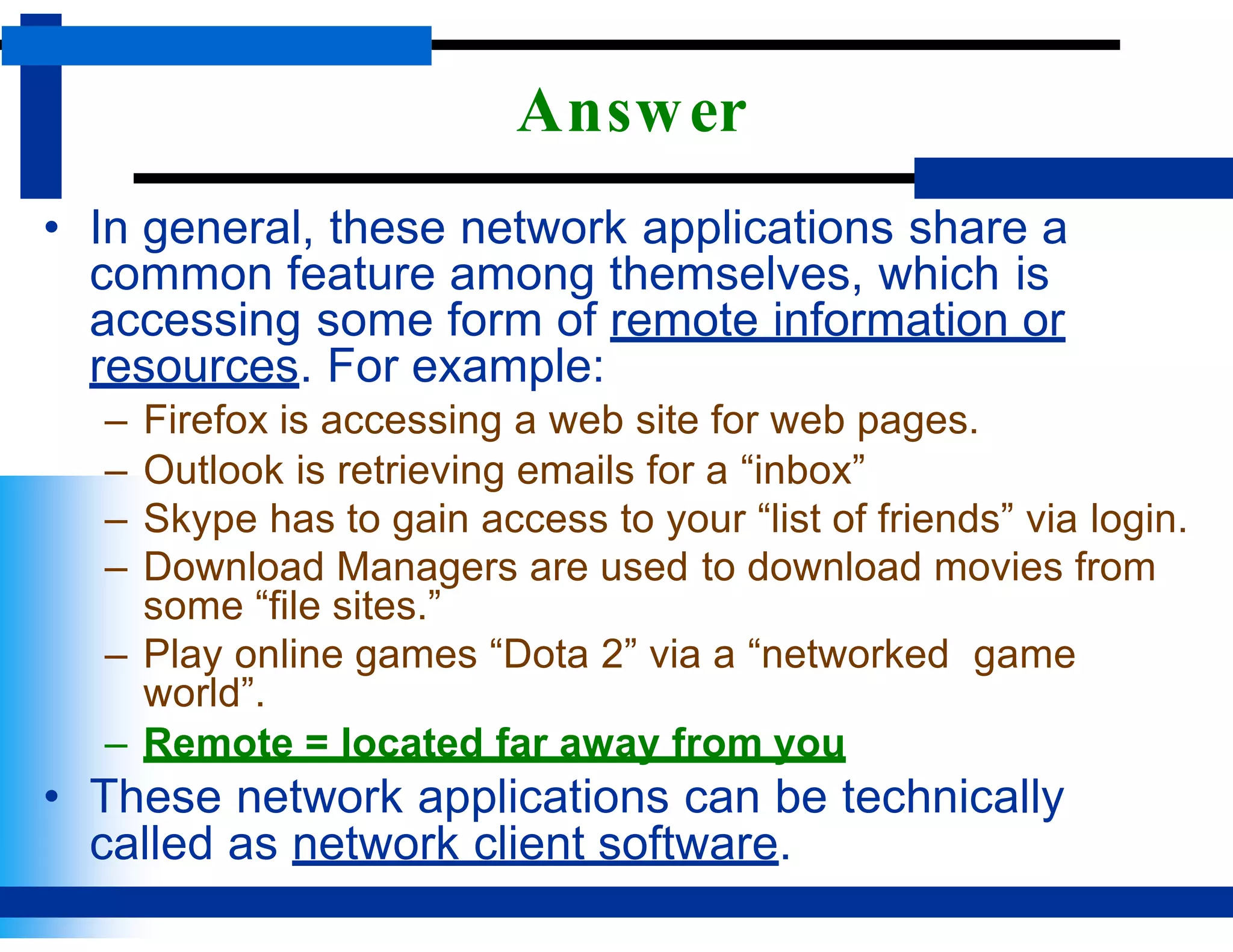 Introduction to Network Applications & Network Services | PPTX
