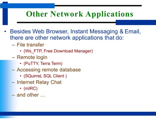 Introduction to Network Applications & Network Services | PPTX | Browsers | Computer Software ...