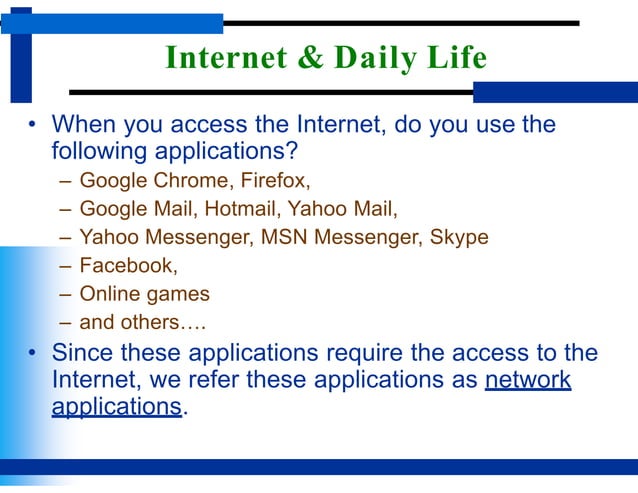 Introduction to Network Applications & Network Services | PPTX | Browsers | Computer Software ...