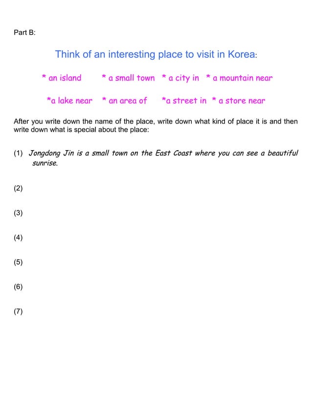 Week 12 - Class 1 - Around Town - Describing Places | DOC