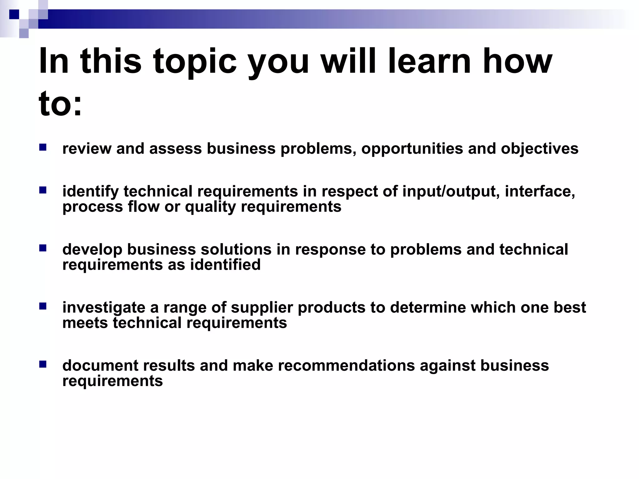 Week11 Determine Technical Requirements | PPT
