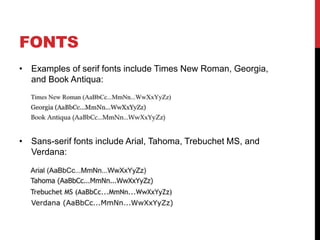 Week 12 CSS Font - family | PPTX | Web Design and HTML | Internet