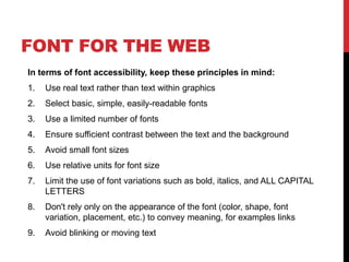 Week 12 CSS Font - family | PPTX | Web Design and HTML | Internet