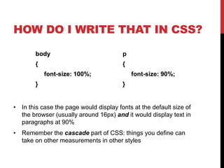 Week 12 CSS Font - size | PPTX