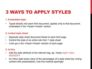 Week 12 CSS - Review from last week | PPTX
