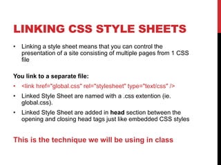 Week 12 CSS - Review from last week | PPT