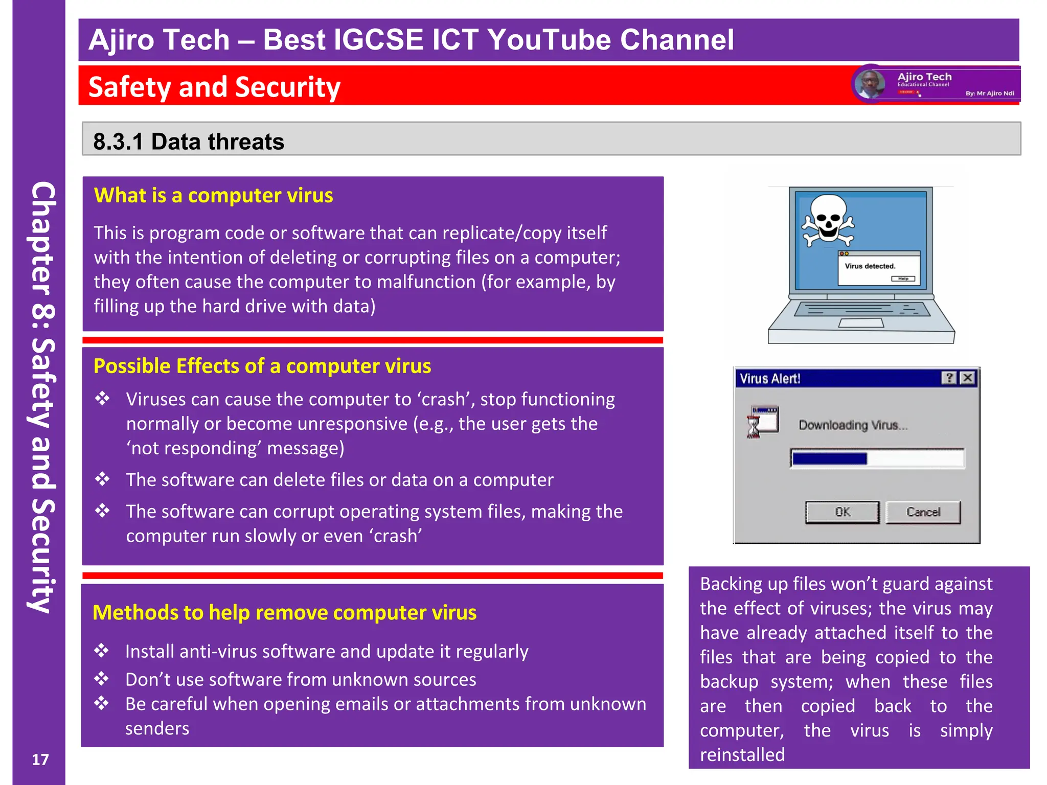 IGCSE ICT - Safety and Security - Ajiro Tech | PDF
