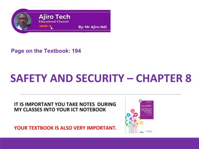 IGCSE ICT - Safety and Security - Ajiro Tech | PDF