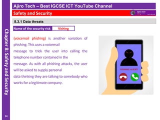 IGCSE ICT - Safety and Security - Ajiro Tech | PDF