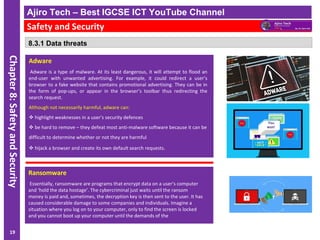 IGCSE ICT - Safety and Security - Ajiro Tech | PDF