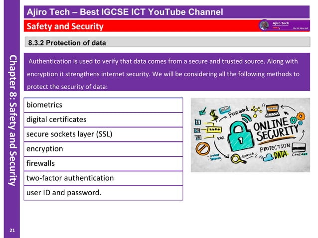 IGCSE ICT - Safety and Security - Ajiro Tech | PDF
