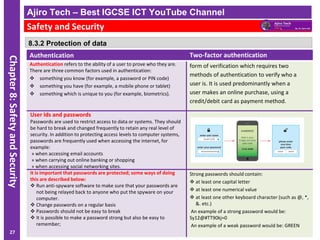 IGCSE ICT - Safety and Security - Ajiro Tech | PDF