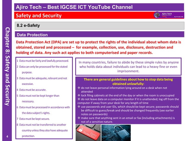IGCSE ICT - Safety and Security - Ajiro Tech | PDF