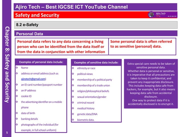 IGCSE ICT - Safety and Security - Ajiro Tech | PDF
