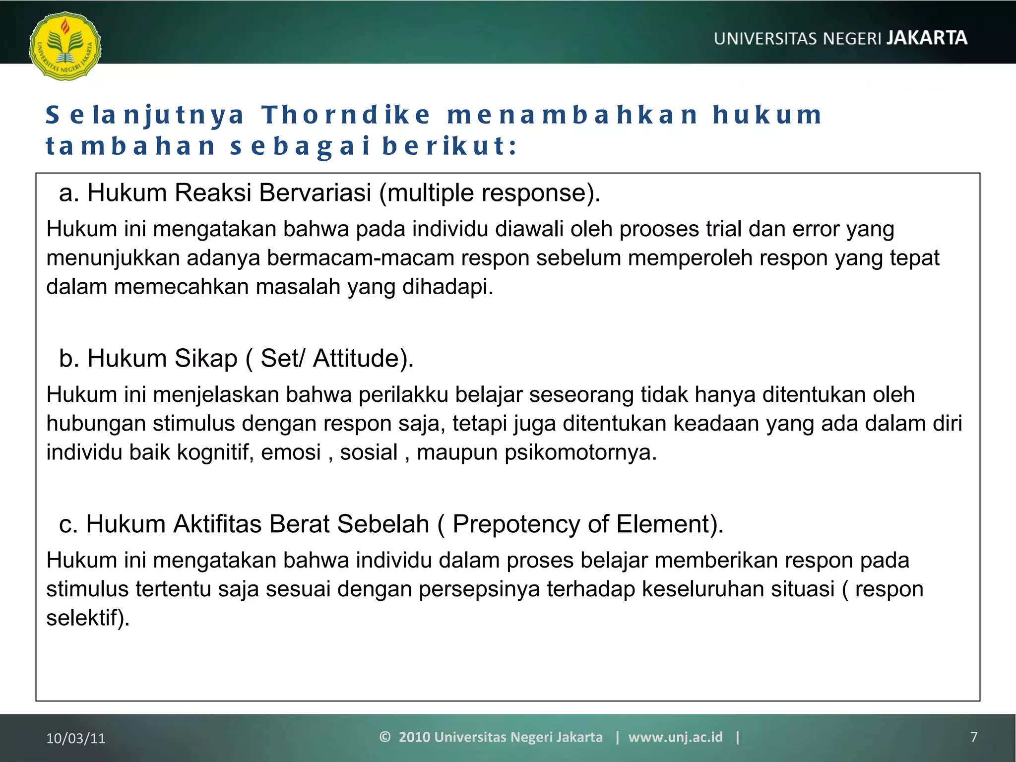 Week1-2 -teori-belajar-behavioristik | PPT