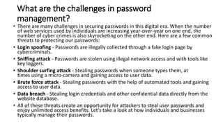 information security (Audit mechanism, intrusion detection, password ...