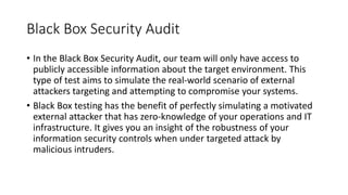 information security (Audit mechanism, intrusion detection, password ...