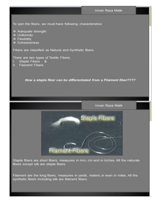 Lecture of textile fiber introduction for students | DOCX
