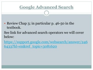 Week12keyconceptsgooglesearchtechniques | PPT