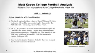 Matt Kupec College Football Analysis Week #12 | PPT