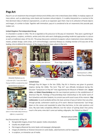 Week 12 Pop Art | PDF