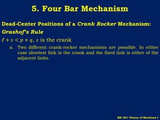 Four bar Mechanical engineering branch . | PDF