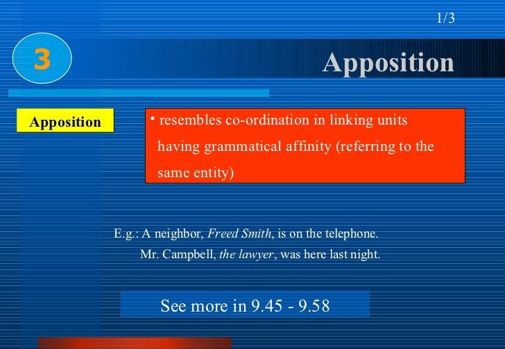 Week 13 apposition coordination & ellipsis