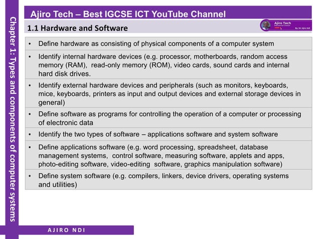 Igcse Ict Types And Components Of Computer Systems Hardware And