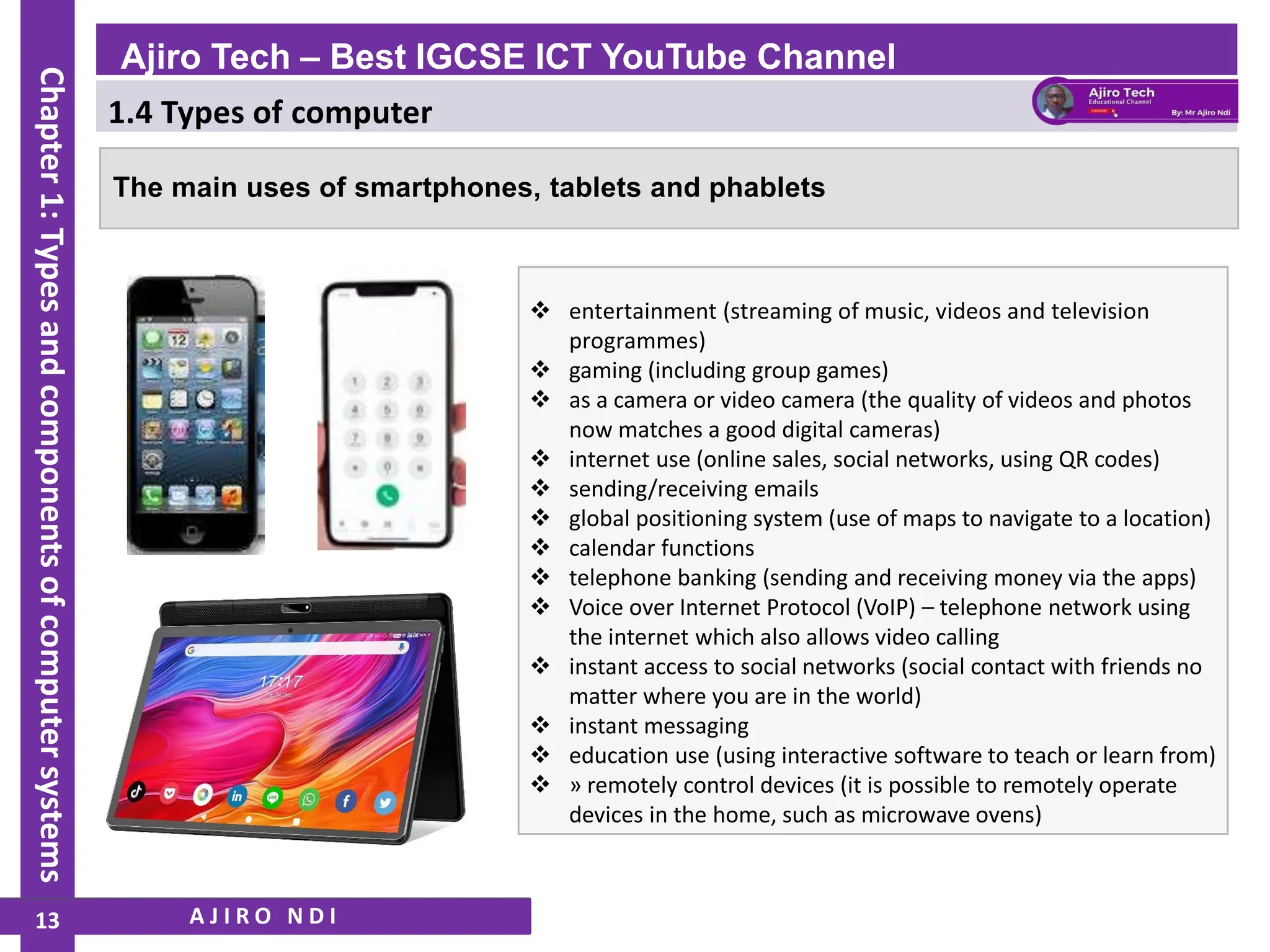 Igcse Ict Types And Components Of Computer Systems Types Of Computer Ajiro Tech Part 4 Ppt