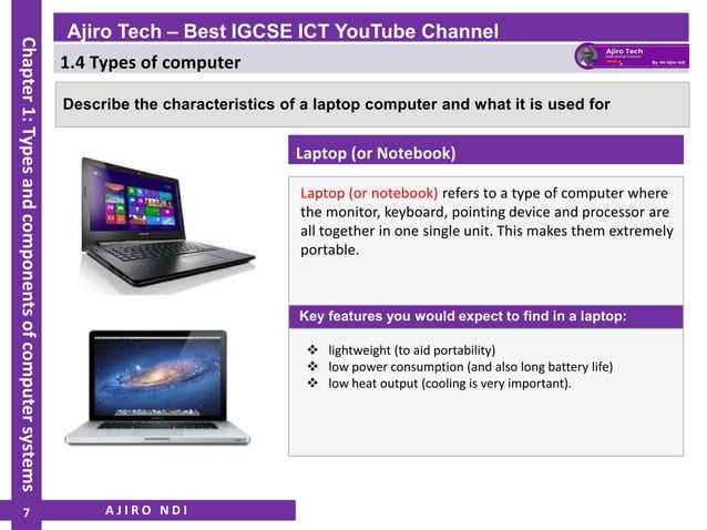 Igcse Ict Types And Components Of Computer Systems Types Of Computer Ajiro Tech Part 4 Ppt