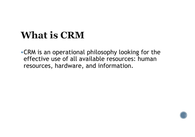 Crew Resource Management Issues lecture foe Aviation | PPT