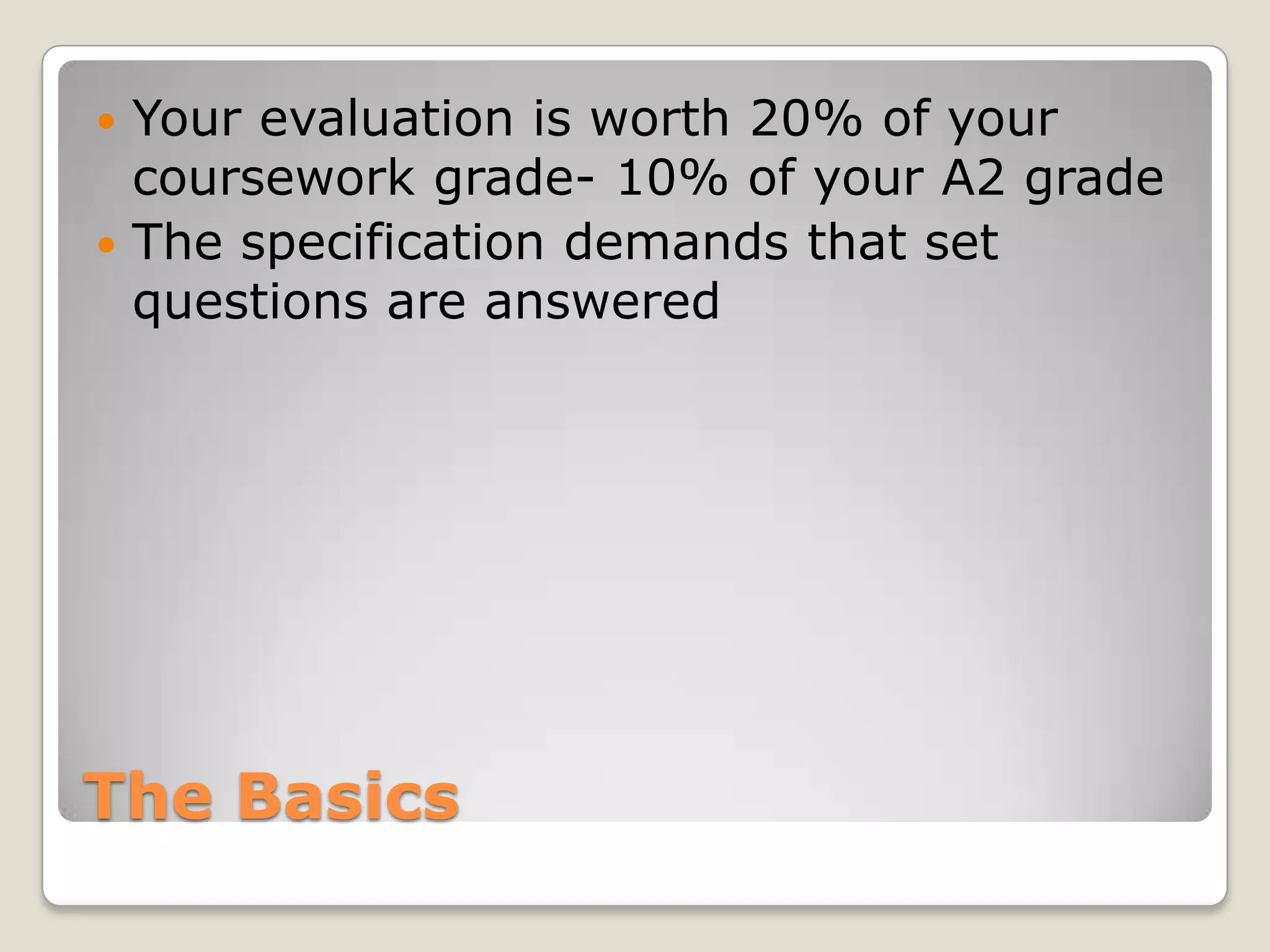 Coursework evaluation | PPT