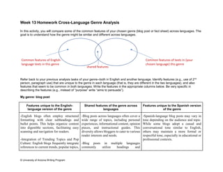 Week 13 HW Cross-Language Genre Analysis.docx