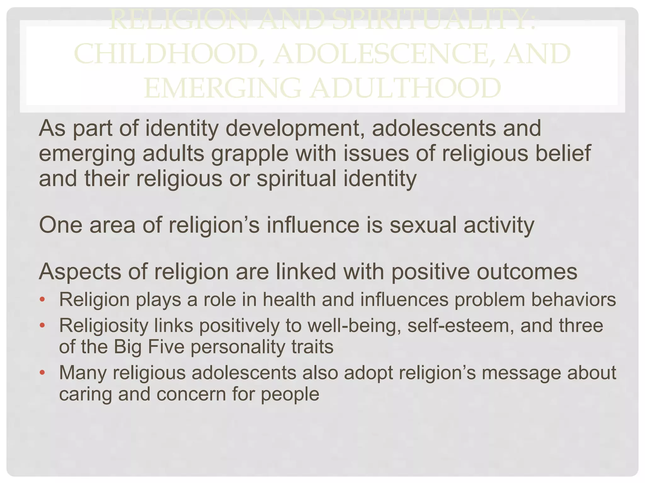 Week 13 Moral Development & Religion - End of Life Topics | PPT