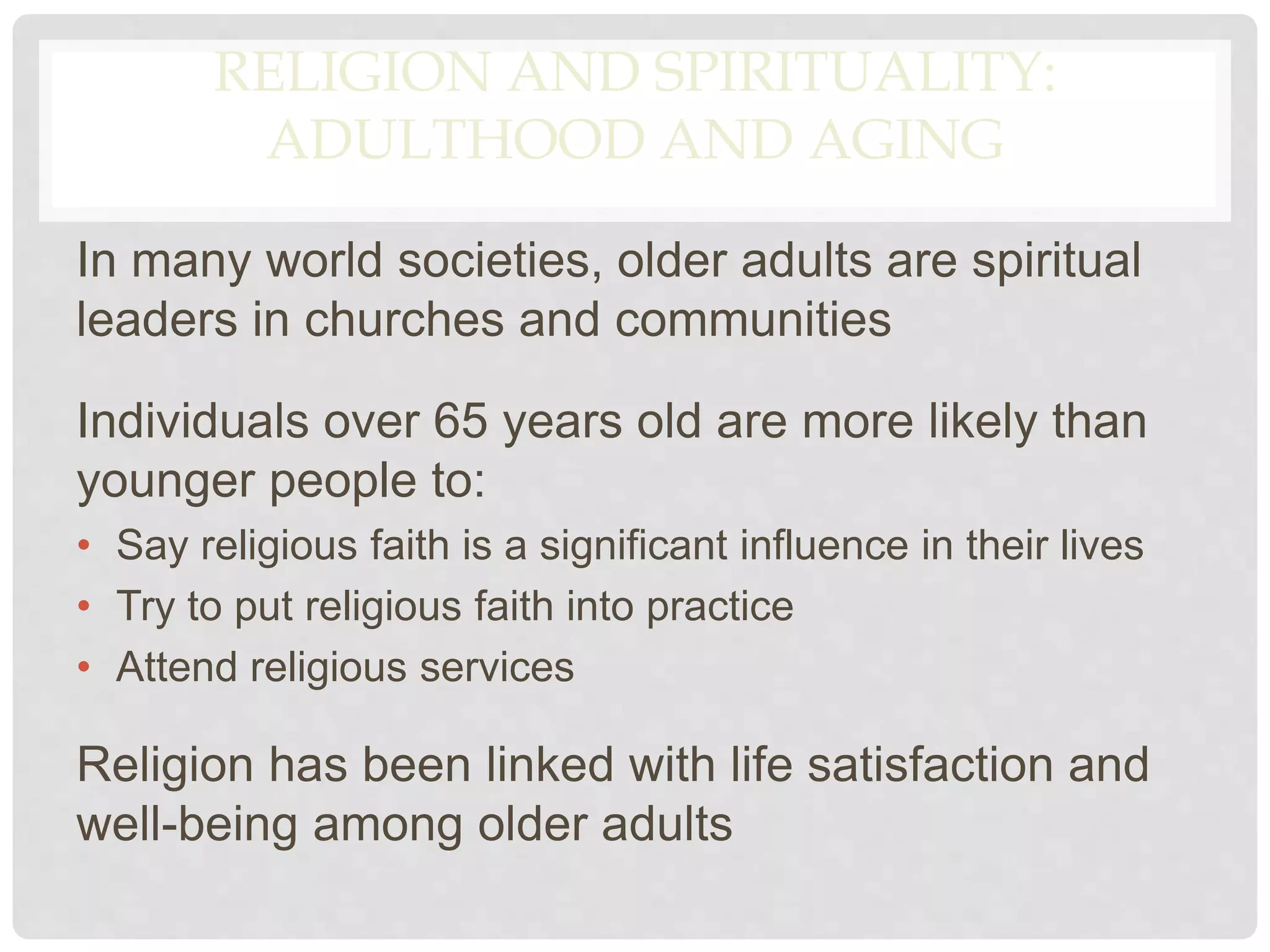 Week 13 Moral Development & Religion - End of Life Topics | PPT