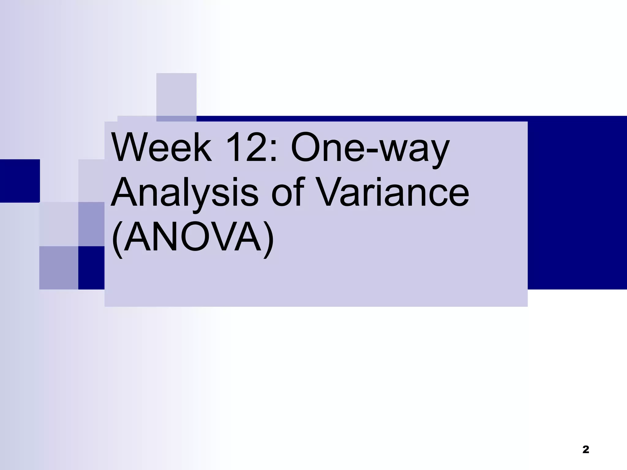 One Way Anova | PPT