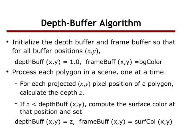 Visible Surface Detection Ppt 3 D Graphics Computer Software And 5264